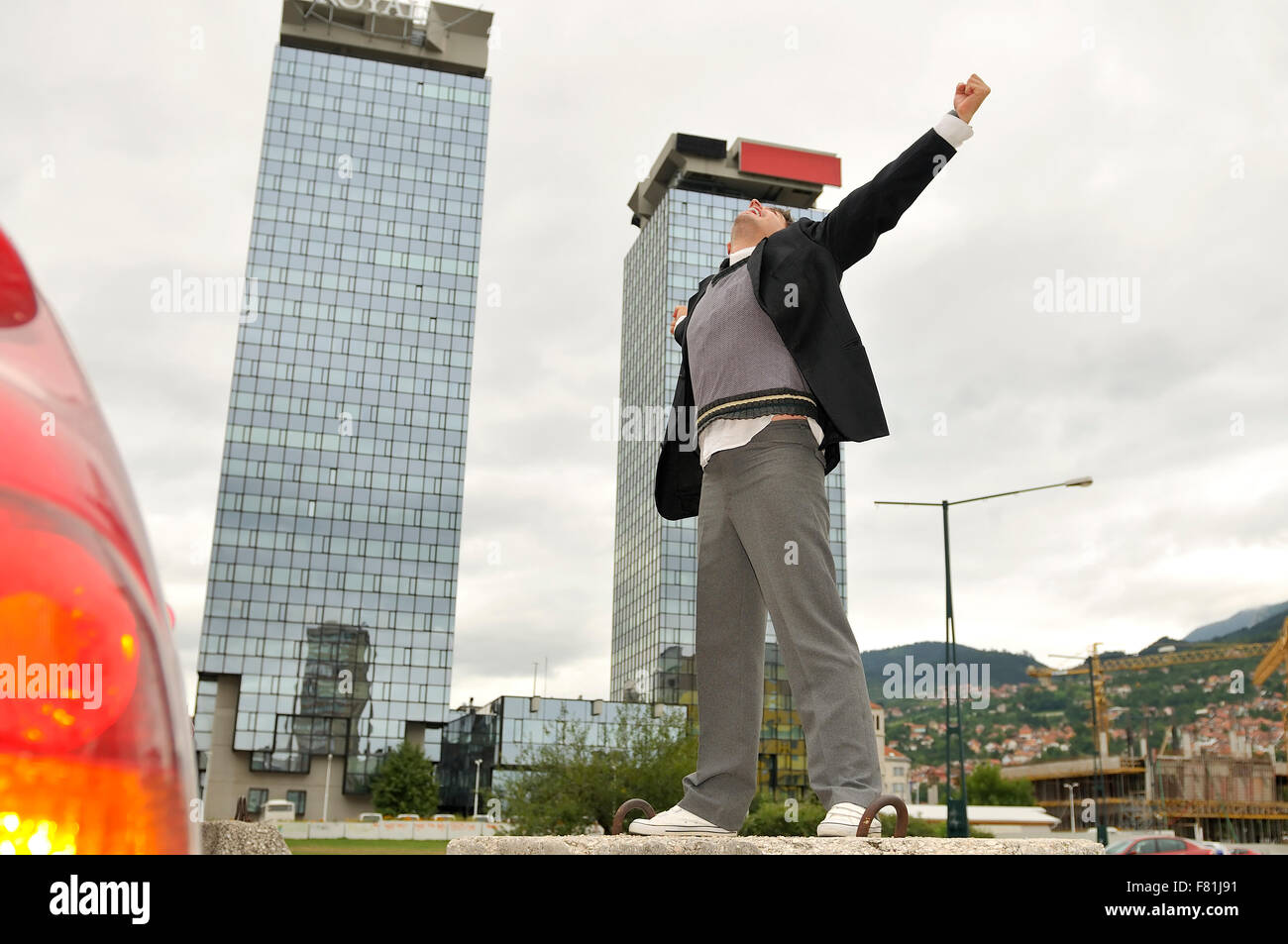 Photo of happy winner businessman screaming from joy Stock Photo - Alamy