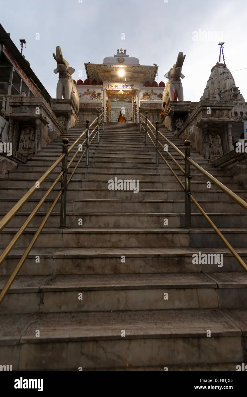 Flight of steps of hindu temple, India Stock Photo - Alamy