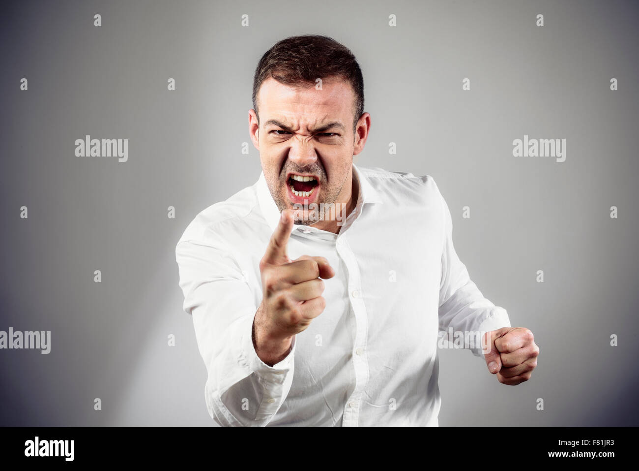 angry buisnessman screaming Stock Photo - Alamy