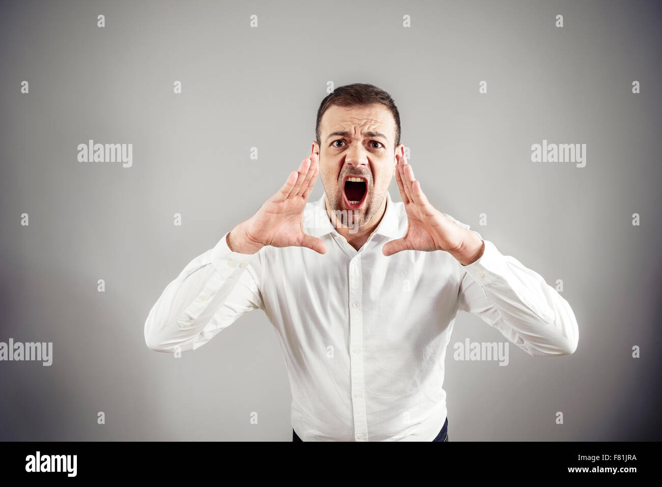 angry buisnessman screaming Stock Photo - Alamy