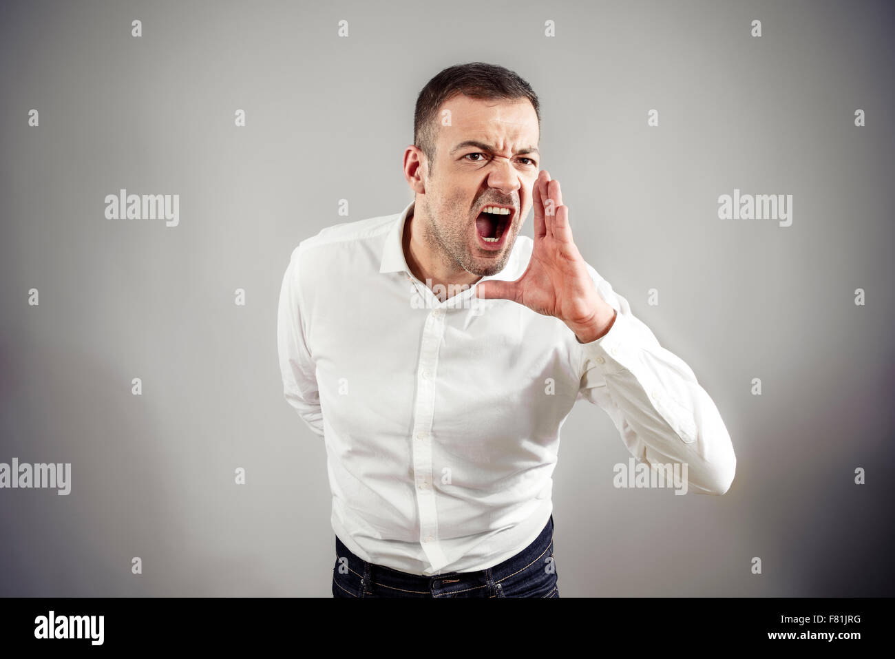 angry buisnessman screaming Stock Photo - Alamy
