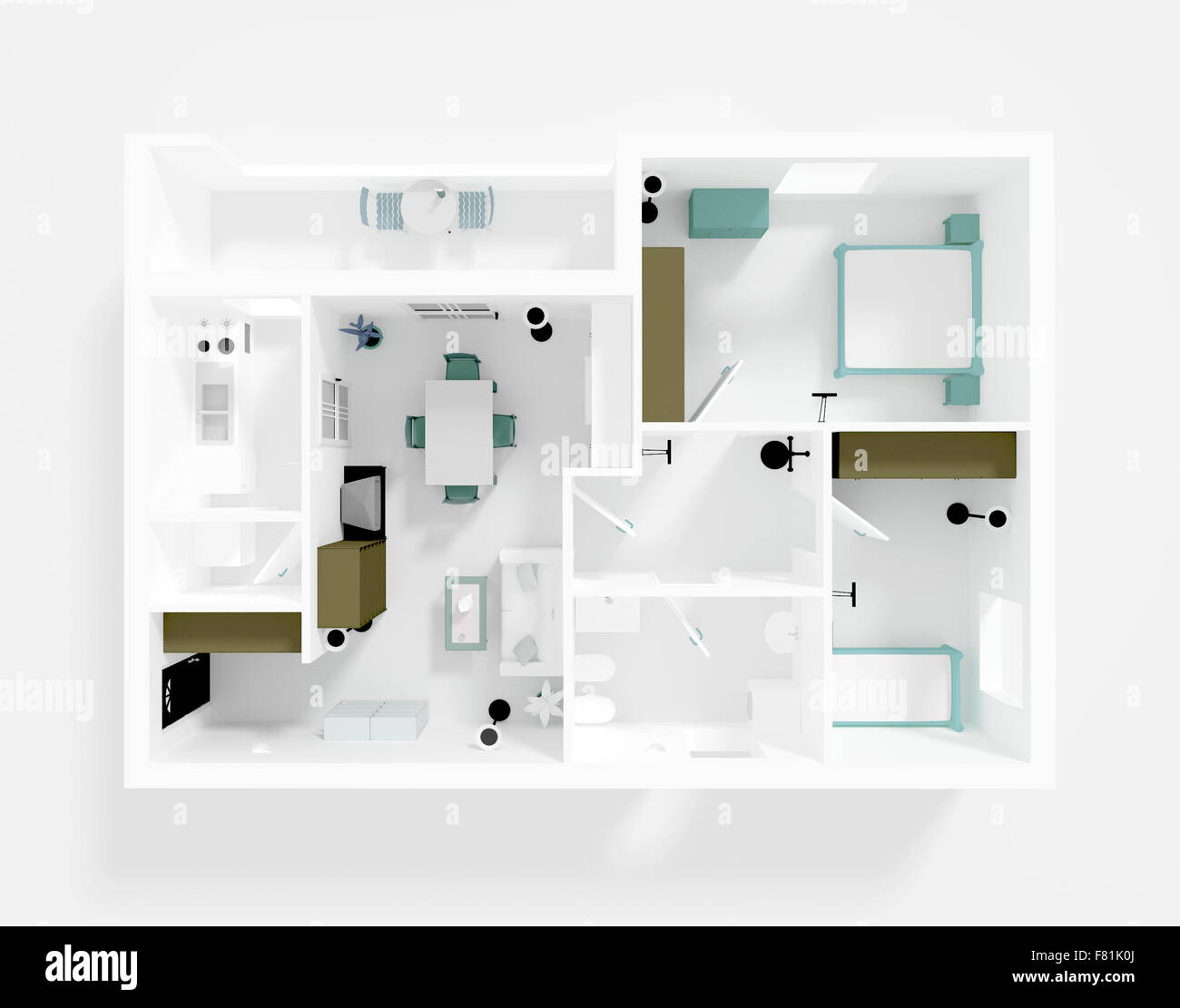 3d Rendering House Layout Architectural High Resolution Stock ...