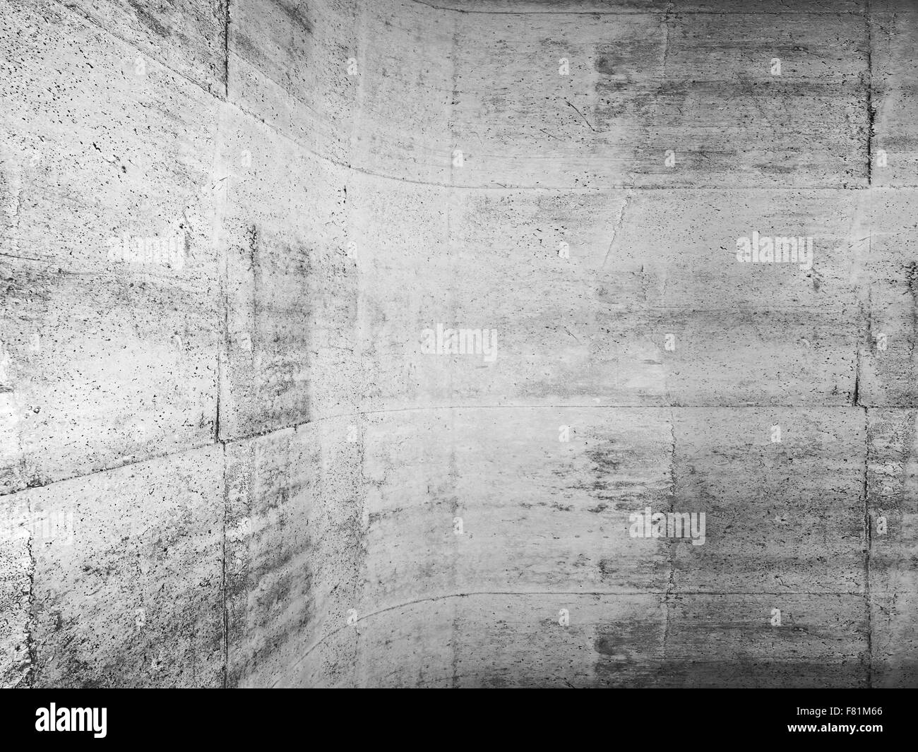 Abstract concrete background with rounded edge between walls, 3d ...