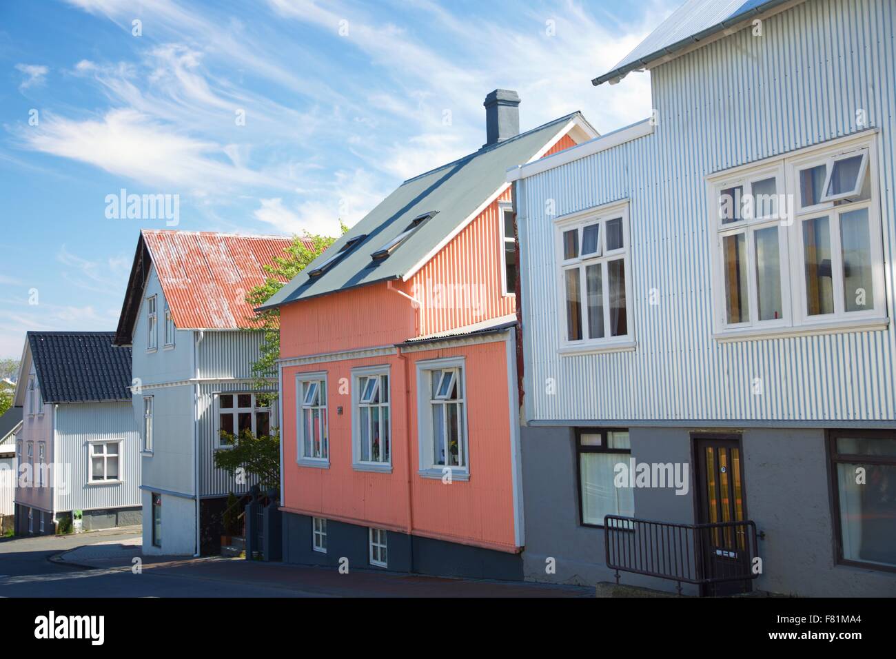 Street scenes and neighborhood architecture in Reykjavik, Iceland Stock ...