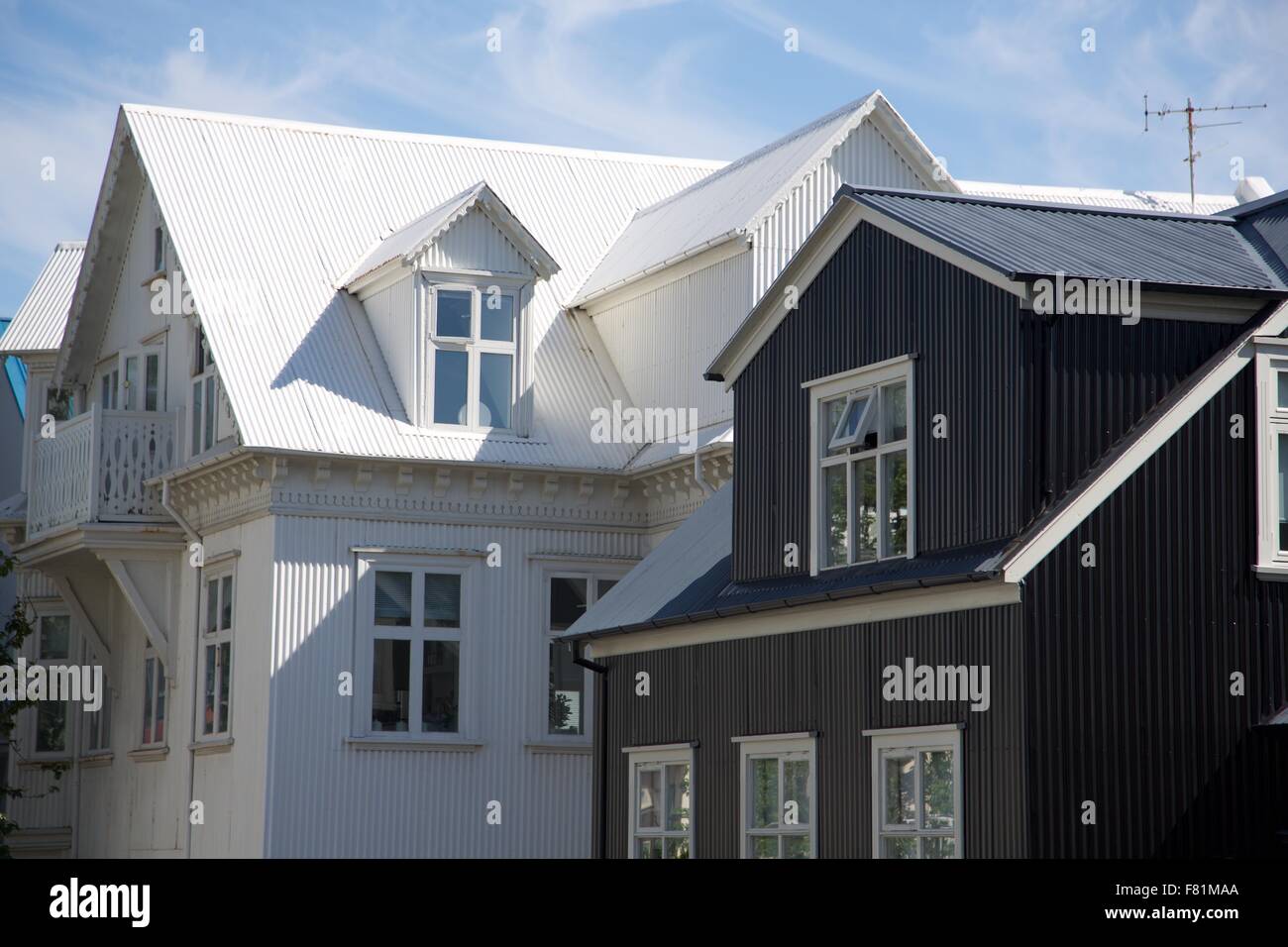 Street scenes and neighborhood architecture in Reykjavik, Iceland Stock ...