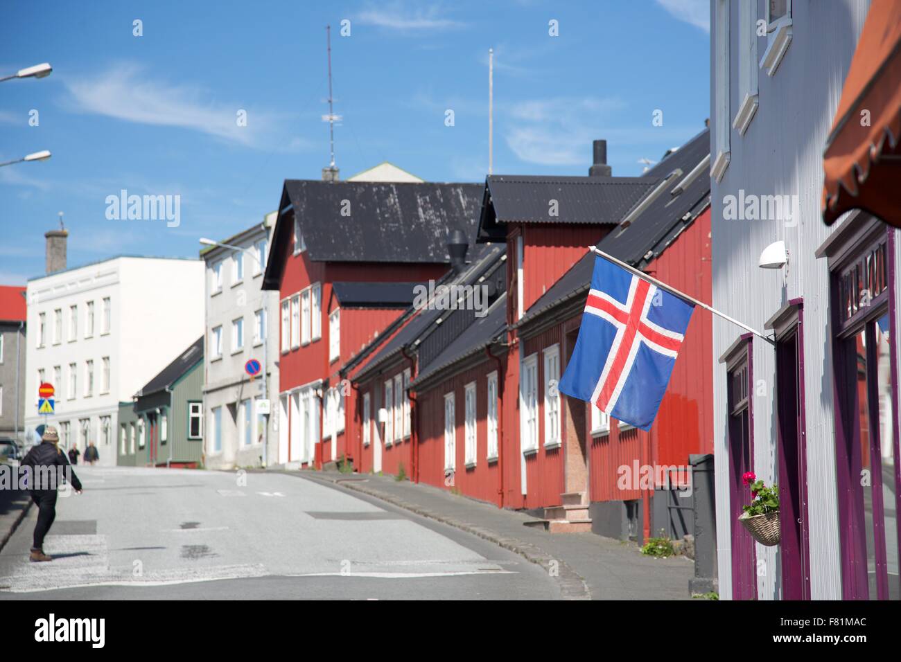 Street scenes and neighborhood architecture in Reykjavik, Iceland Stock ...