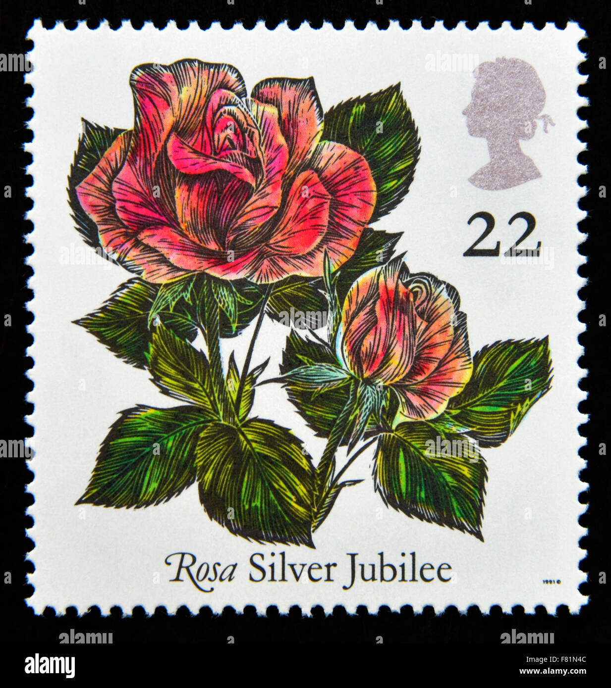 Postage stamp. Great Britain. Queen Elizabeth II. 1991. 9th. World ...