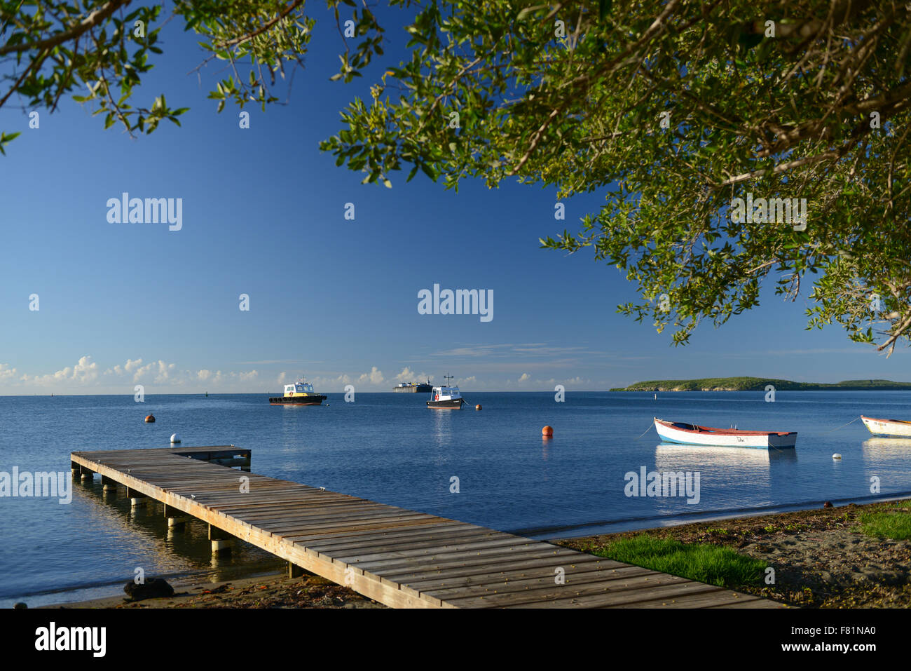 Ramp at the shore of the town of Guayanilla, Puerto Rico. USA territory ...