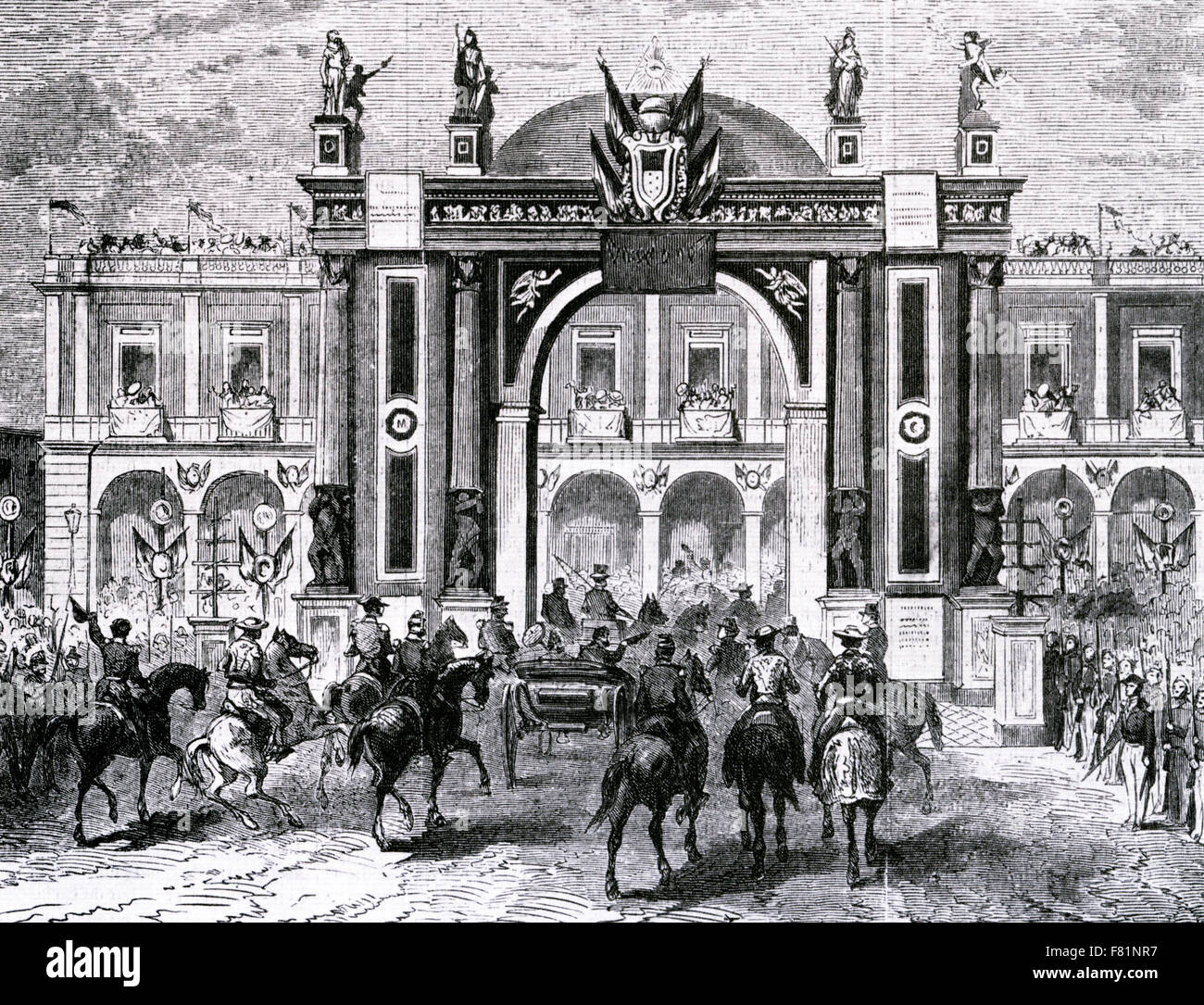 MEXICO Emperor Maximilian enters Mexico City with his wife Carlotta 10 April 1864 Stock Photo ...