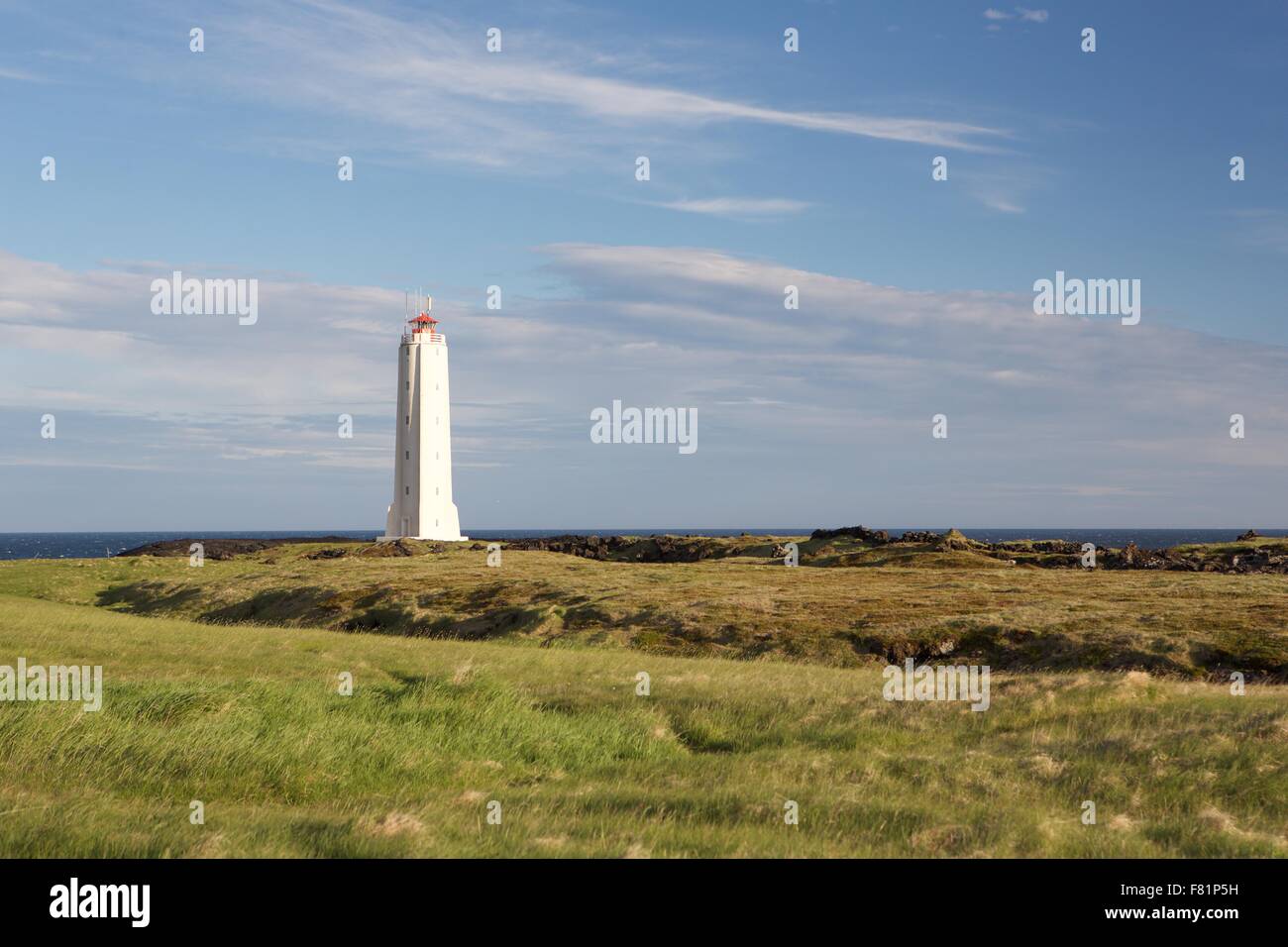 Akranes Lighthouse on the Snaefellsnes Peninsula, Iceland Stock Photo ...