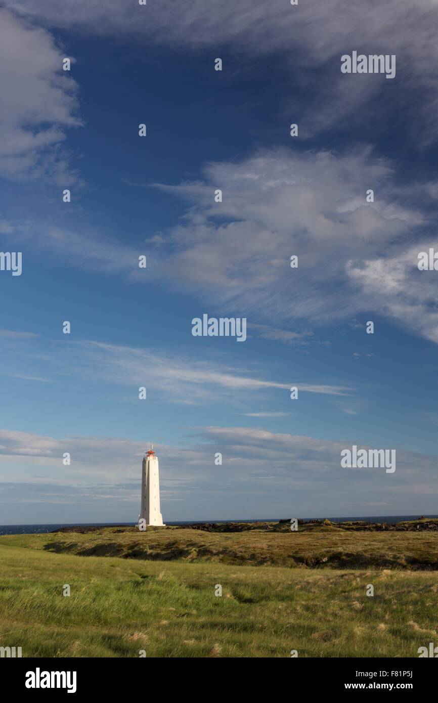 Akranes Lighthouse on the Snaefellsnes Peninsula, Iceland Stock Photo ...