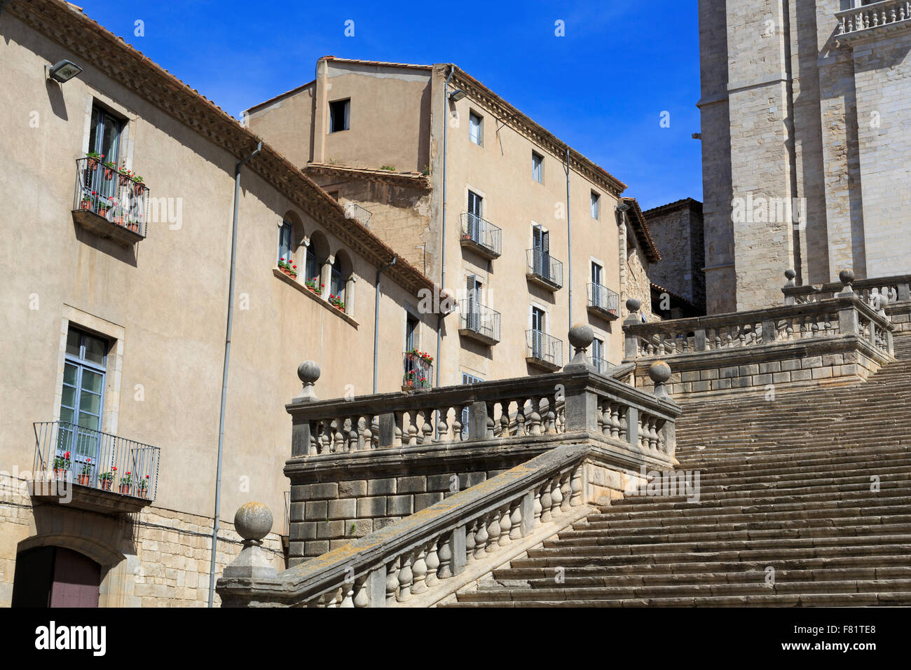 Girona cathedral steps hi-res stock photography and images - Alamy