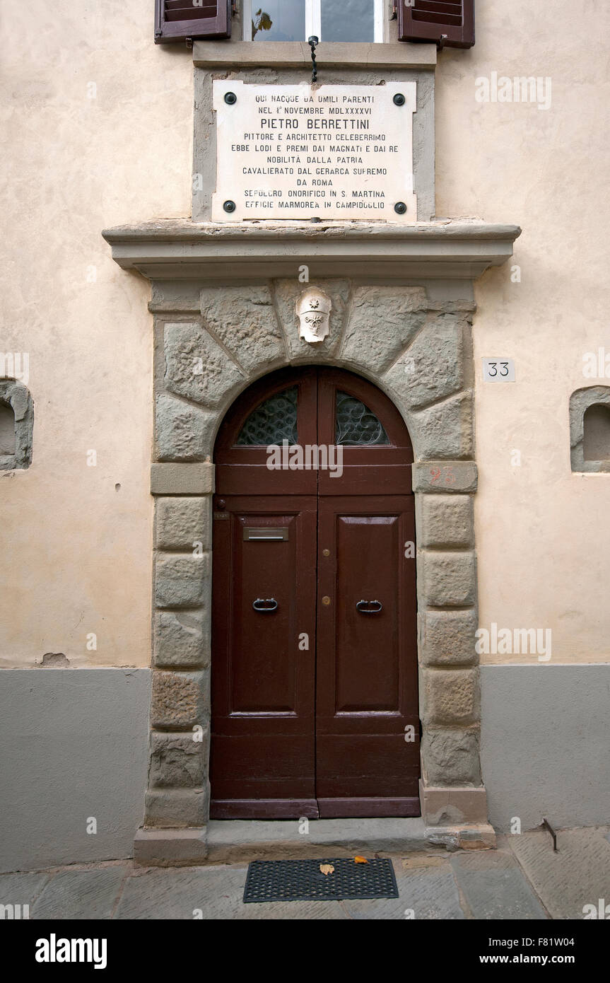 Birthplace of the famous painter and architect Pietro Berrettini ...