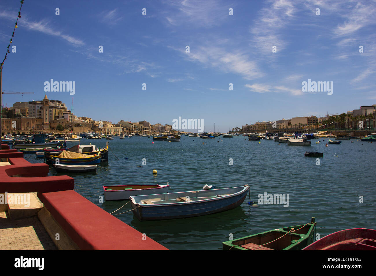 Marsaskala harbour fishing boats Stock Photo - Alamy