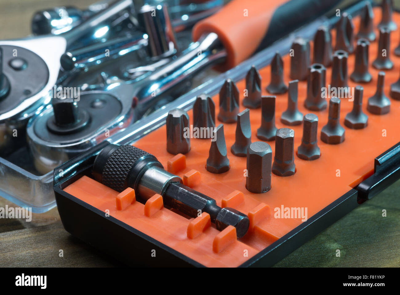 wrenches and other bench tools for mechanic Stock Photo - Alamy