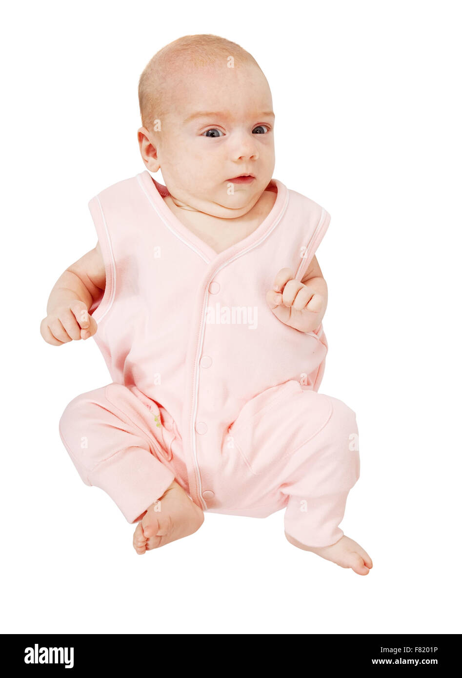 2 month baby. Isolated over white background Stock Photo - Alamy