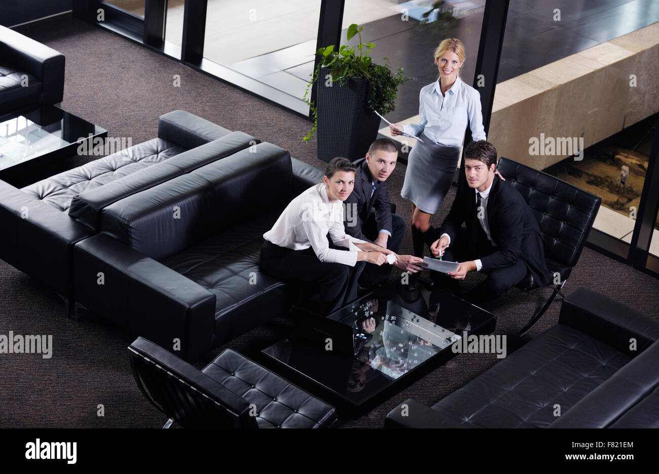 business people shaking hands make deal and sign contract Stock Photo ...