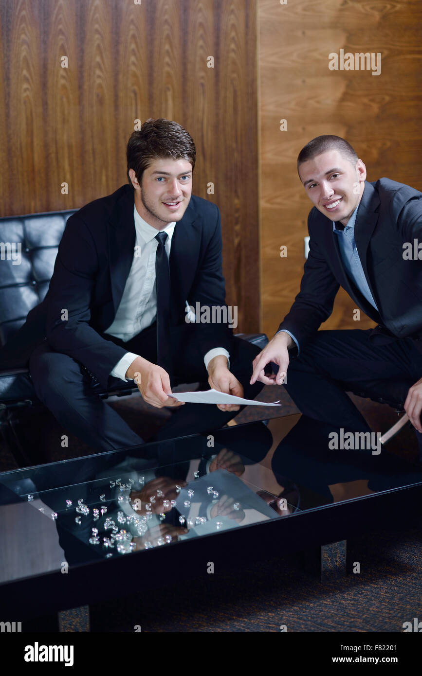 business people shaking hands make deal and sign contract Stock Photo ...