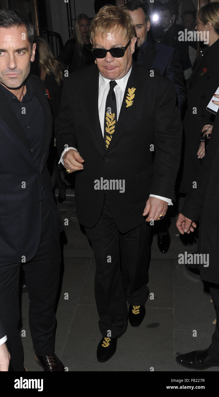 Sir Elton John is seen leaving the The Burberry Film Festival Featuring ...