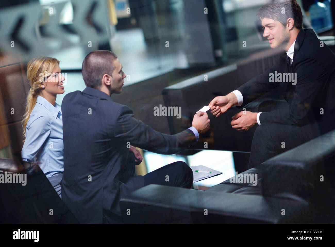 business people shaking hands make deal and sign contract Stock Photo ...