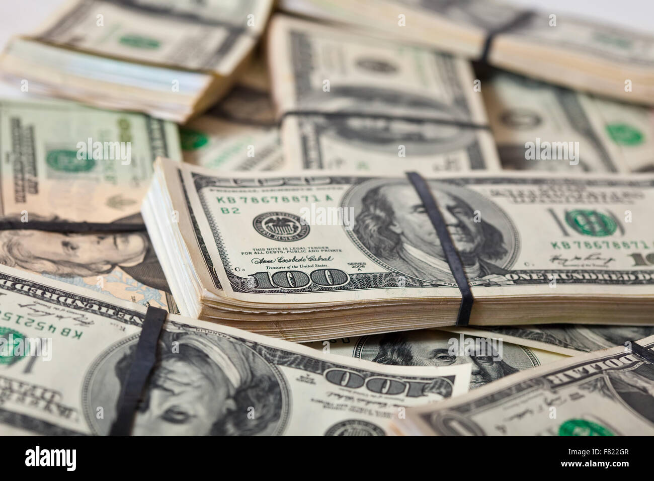 Many $ 100 banknotes background Stock Photo - Alamy