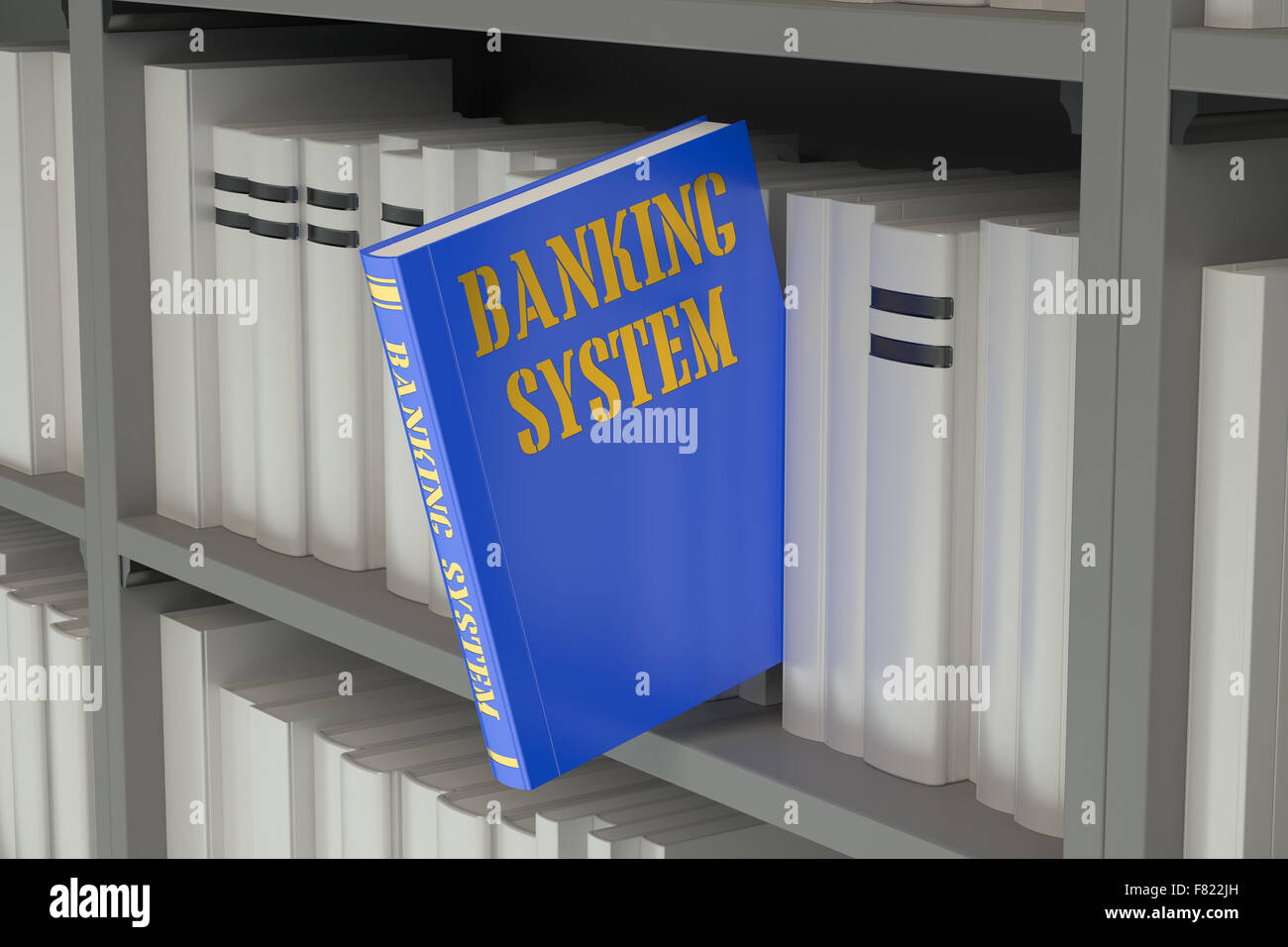 Banking system concept on the bookshelf Stock Photo - Alamy