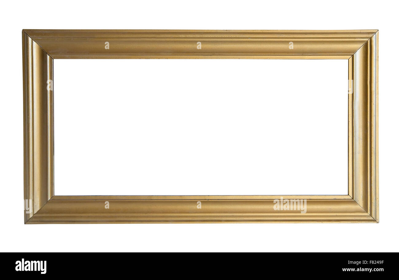 Simple gold picture frame, isolated with clipping path Stock Photo - Alamy