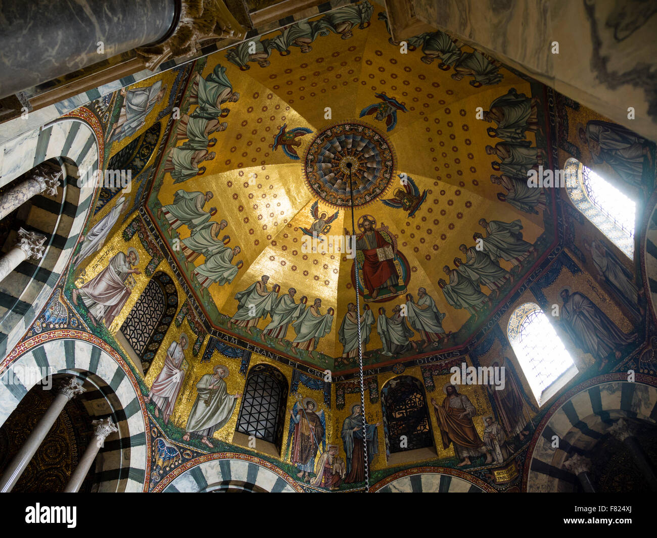 The ceiling vault of the Palatine Chapel in the Aachen (Aix-La-Chapelle ...