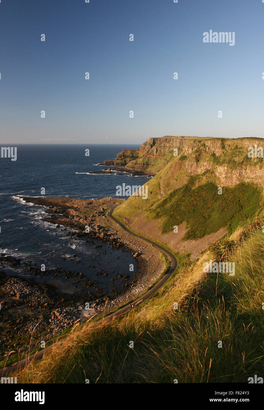 Headland and coastal footpath Giant's Causeway, Antrim, Northern ...
