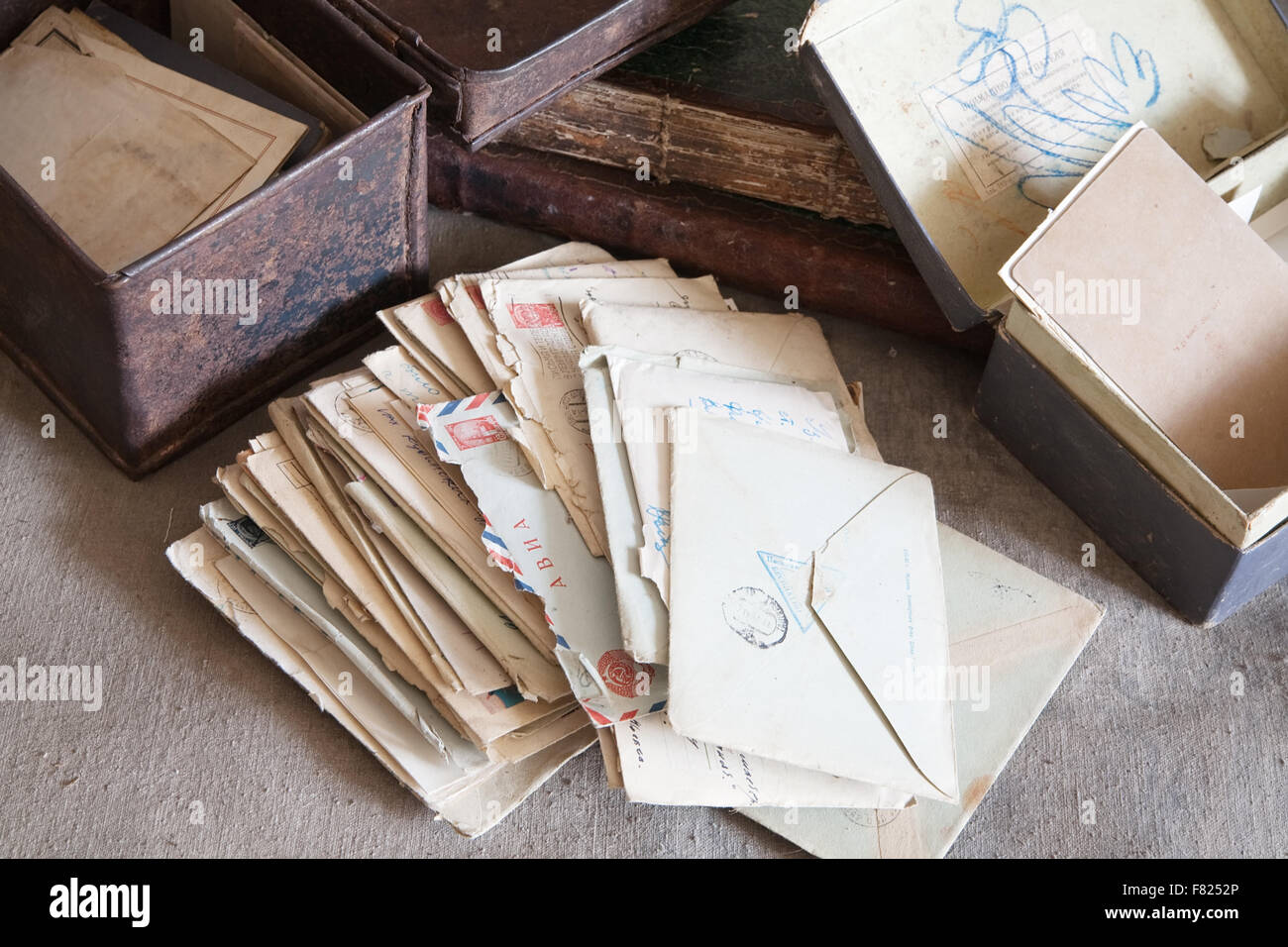 few vintage letters from an old box Stock Photo - Alamy