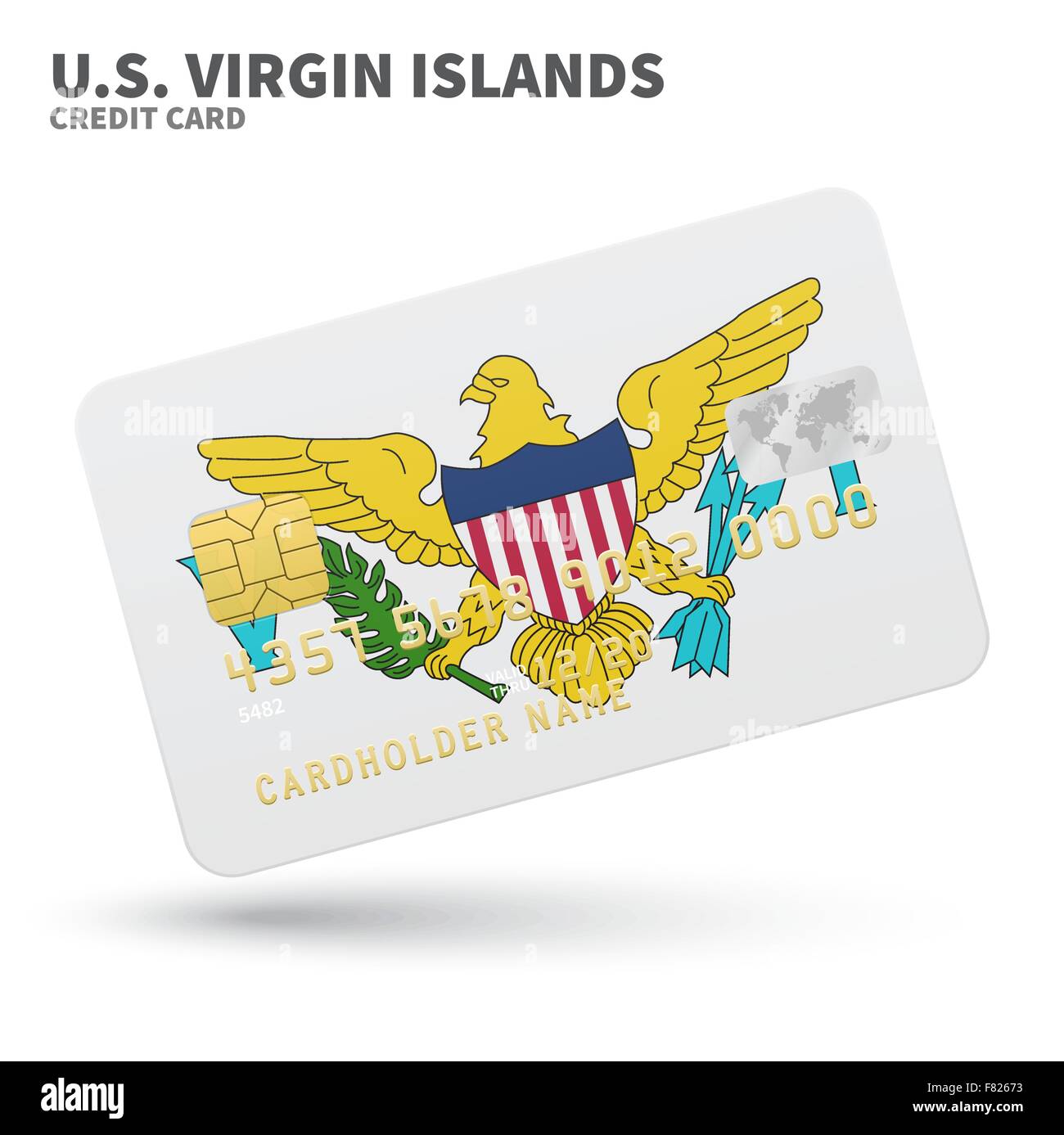 Credit card with U.S. Virgin Islands flag background for bank ...