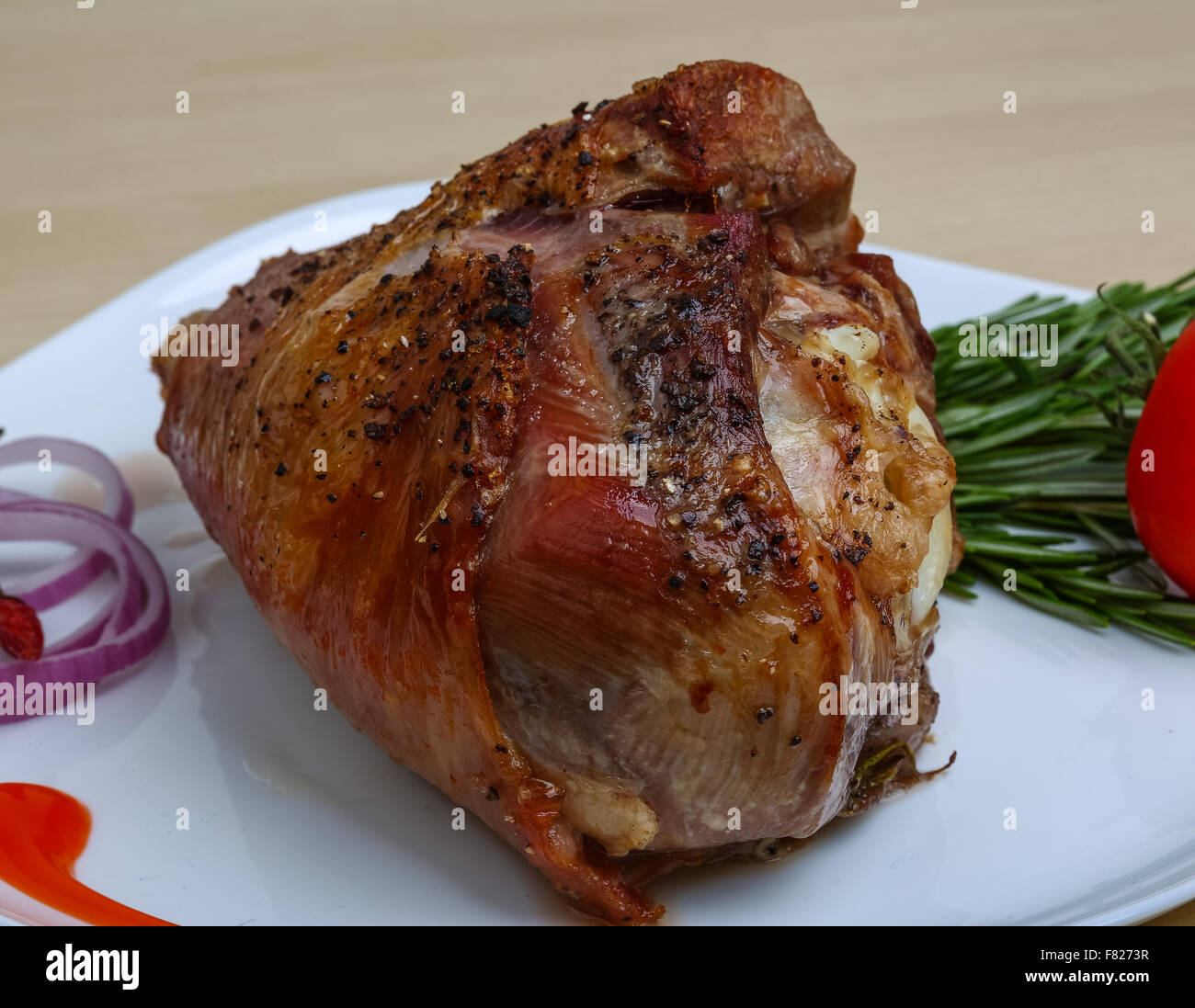 Roasted turkey leg with spices and rosemary Stock Photo - Alamy