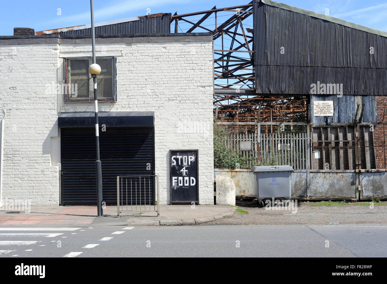 Derelict industrial buildings and warehouses on the Dock Road ...