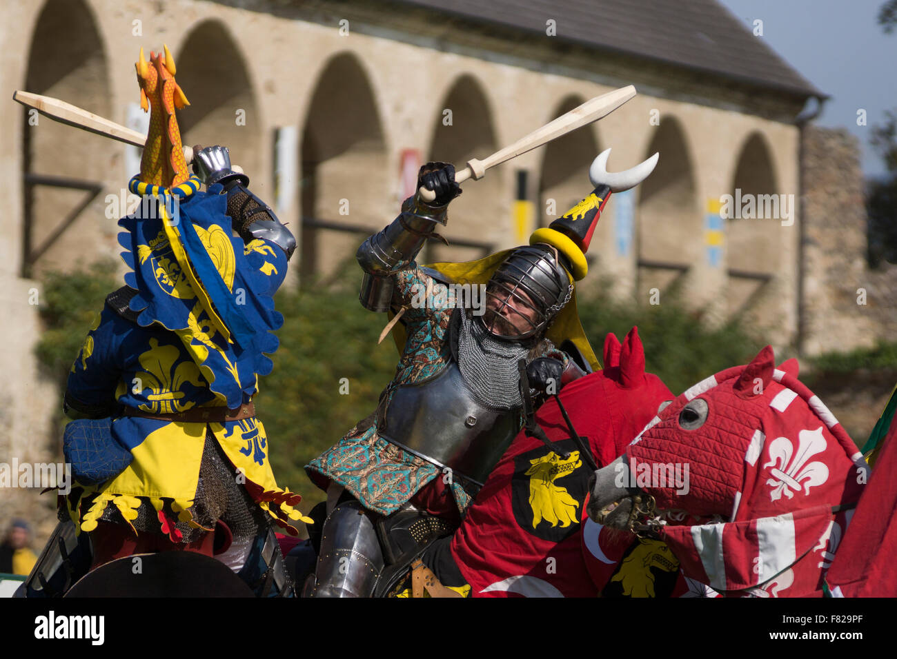 Knights fighting at Rosenberg Knights Tournament Stock Photo - Alamy