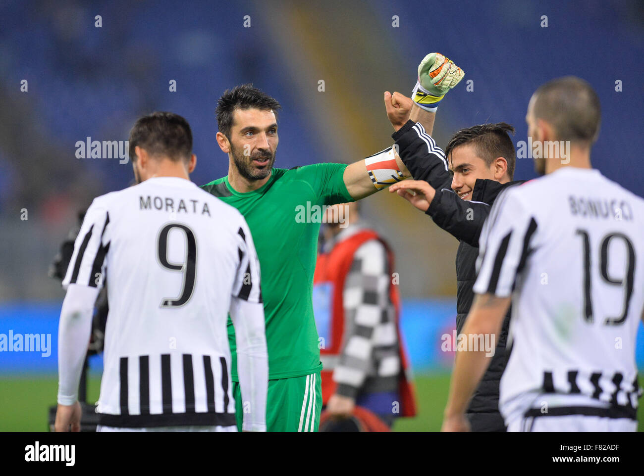 Rome, Italy. 03rd Nov, 2015. Gianluigi Buffon celebrates with Paulo ...