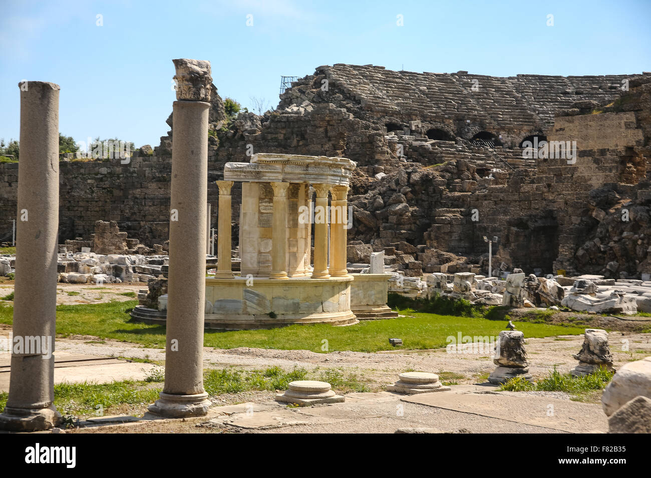 Ancient Side ruins in Turkey Kemer Antalya Stock Photo - Alamy