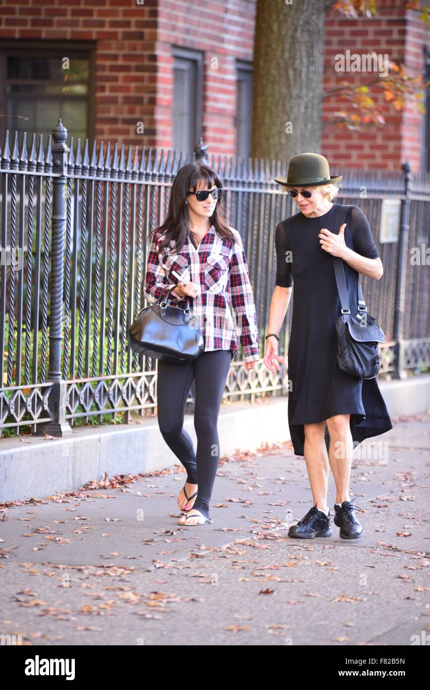 Meg Ryan and Hilaria Baldwin walking together in Soho Featuring ...