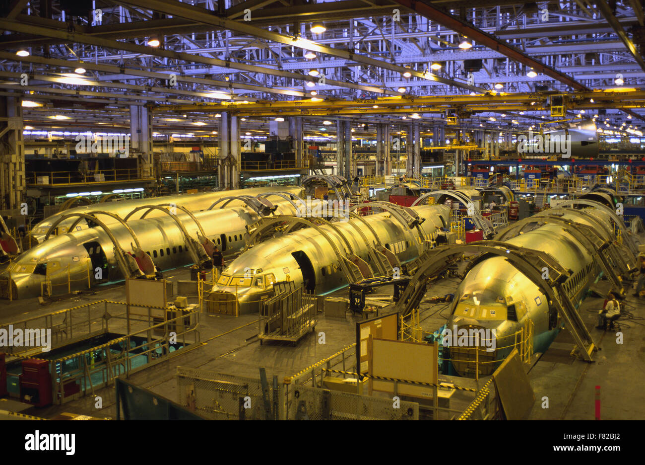 Fuselage construction on the Boeing 737 assembly line at the Boeing ...