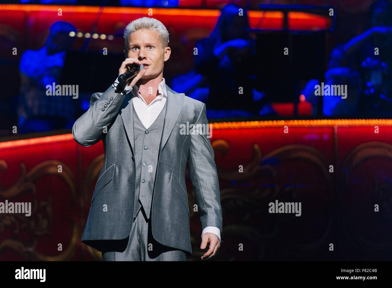 Rhydian Roberts performing at Broadway To The Bay at the Wales ...