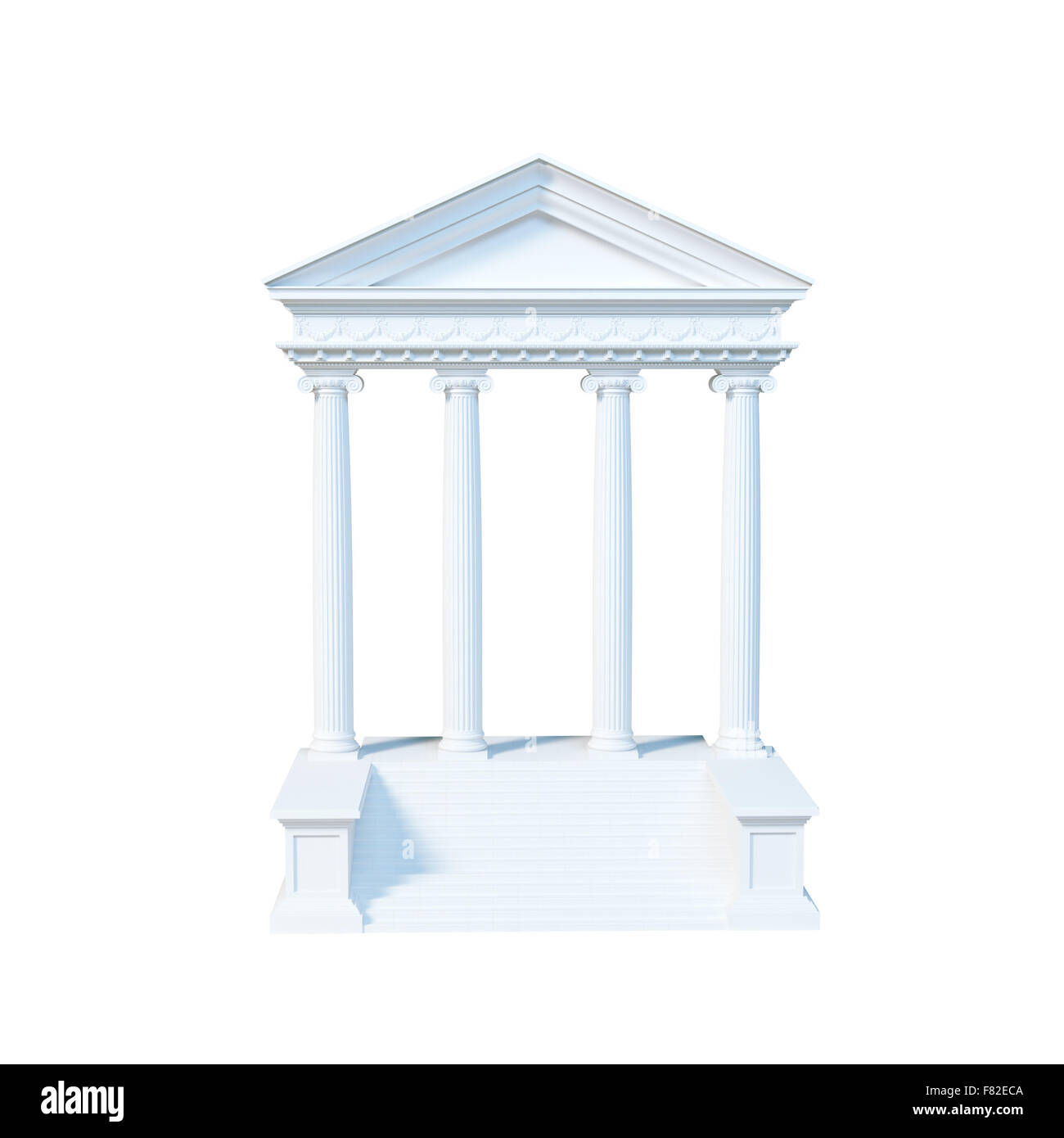 Architecture greek building isolated on white background. 3d render ...