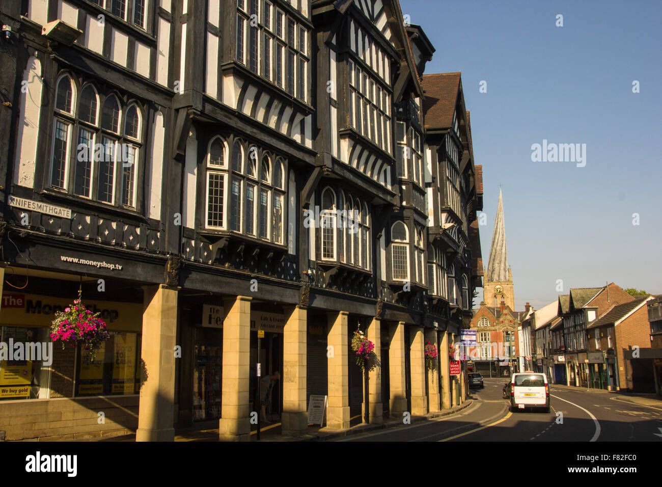 Old Tudor buildings in Chesterfield Stock Photo - Alamy