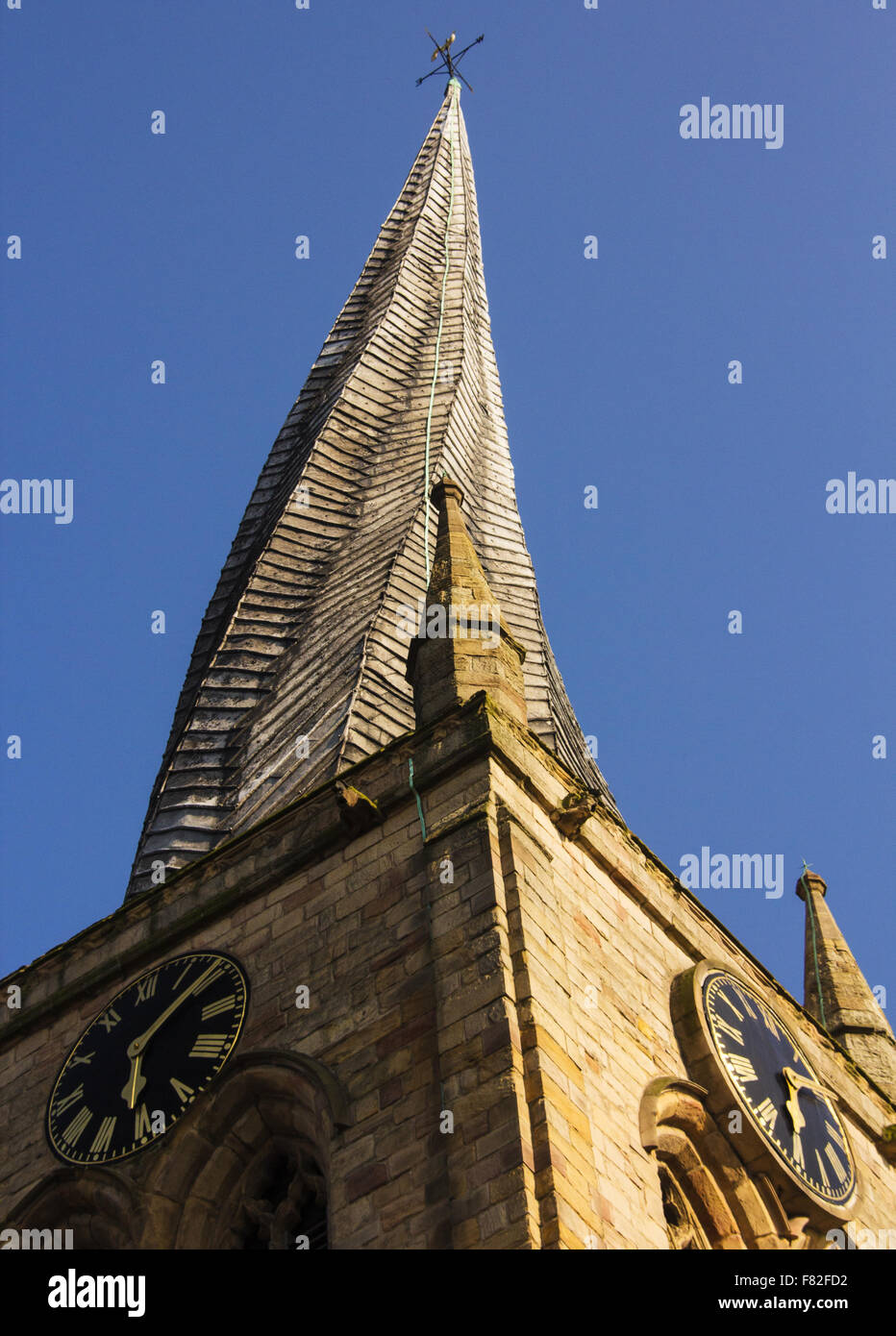 squint church spire in Chesterfield Stock Photo - Alamy
