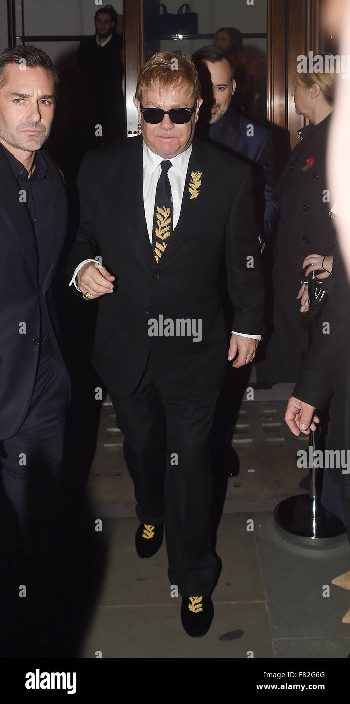 Elton John and David Furness seen leaving Burberry London after ...