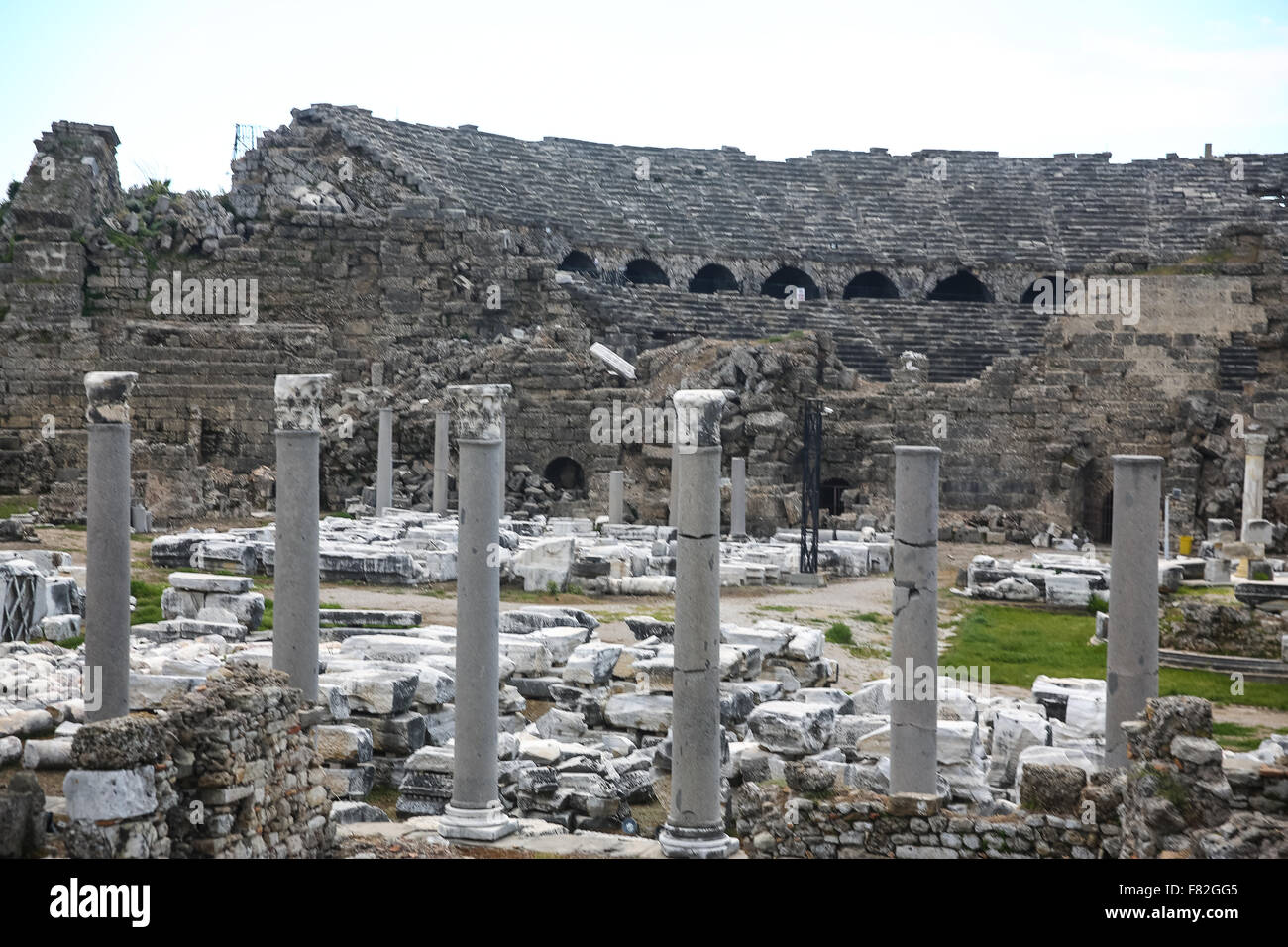 Ancient Side ruins in Turkey Kemer Antalya Stock Photo - Alamy