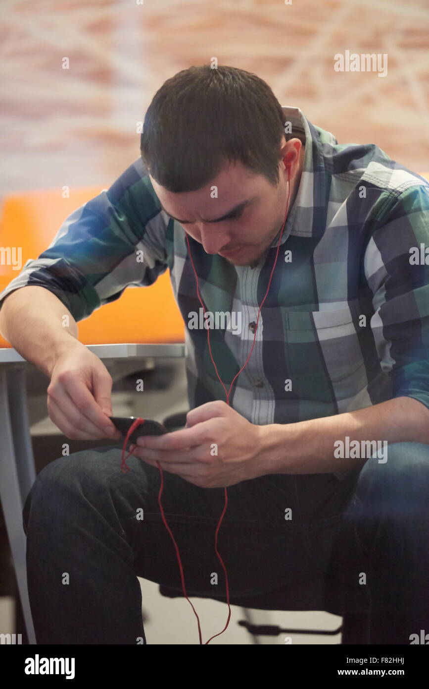 startup business, software developer working on computer at modern ...