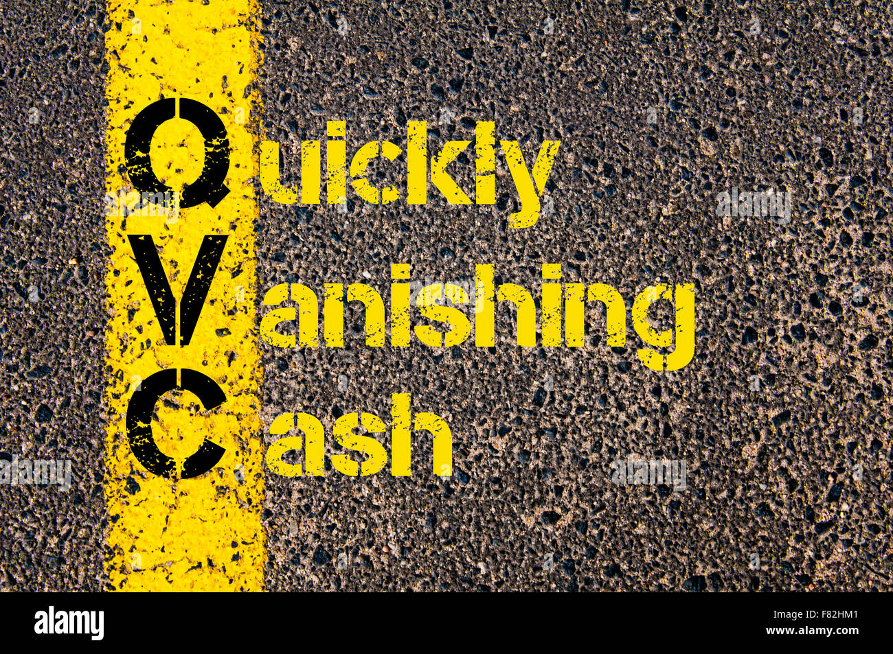Concept image of Accounting Business Acronym QVC Quickly Vanishing Cash ...