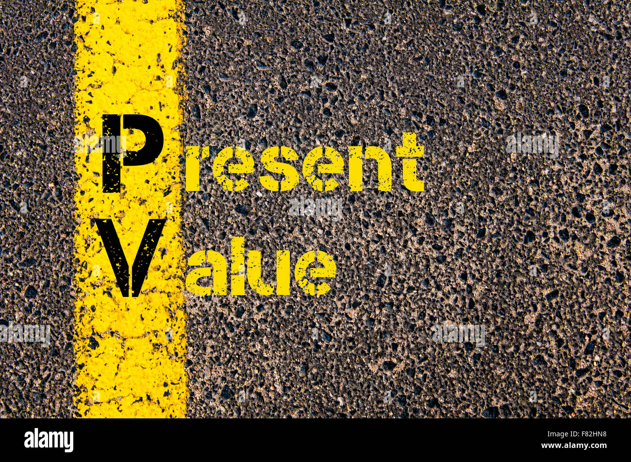 Concept image of Accounting Business Acronym PV Present Value written ...