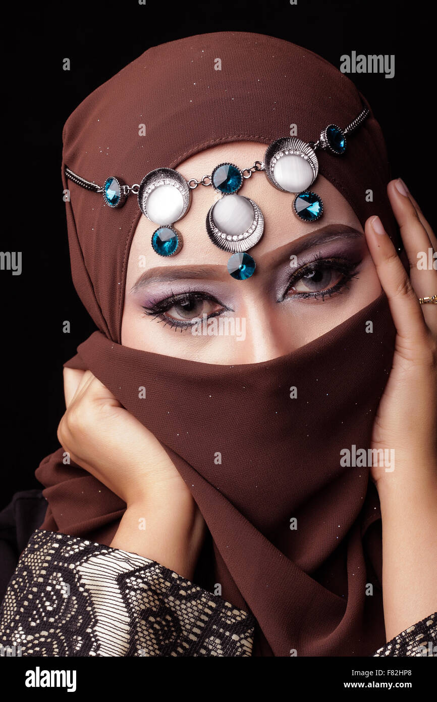 Malaysian malay woman posing with different normal and smiling ...