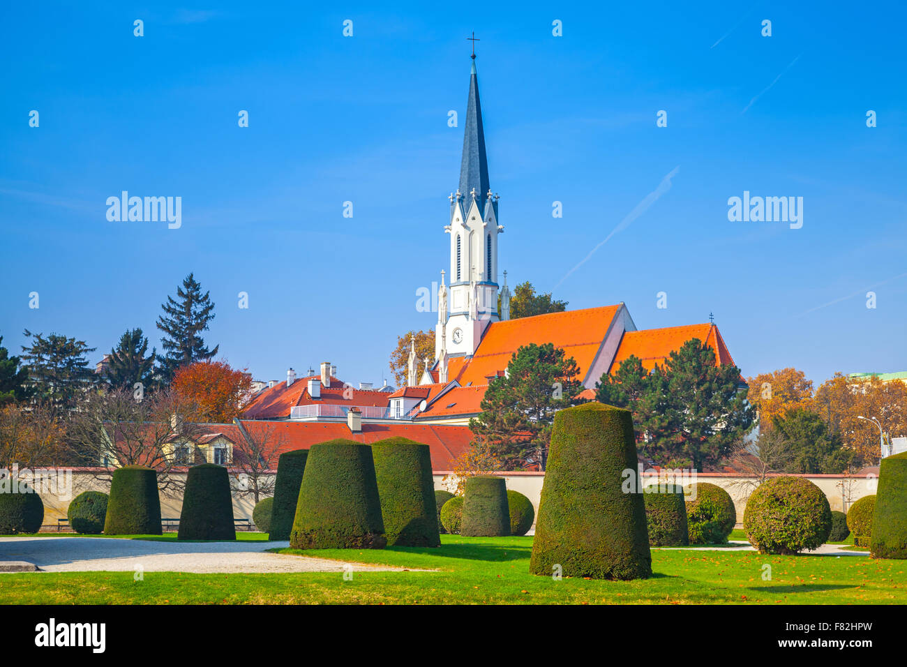 Catholic parish church Maria Hietzing near Schonbrunn palace of Vienna ...