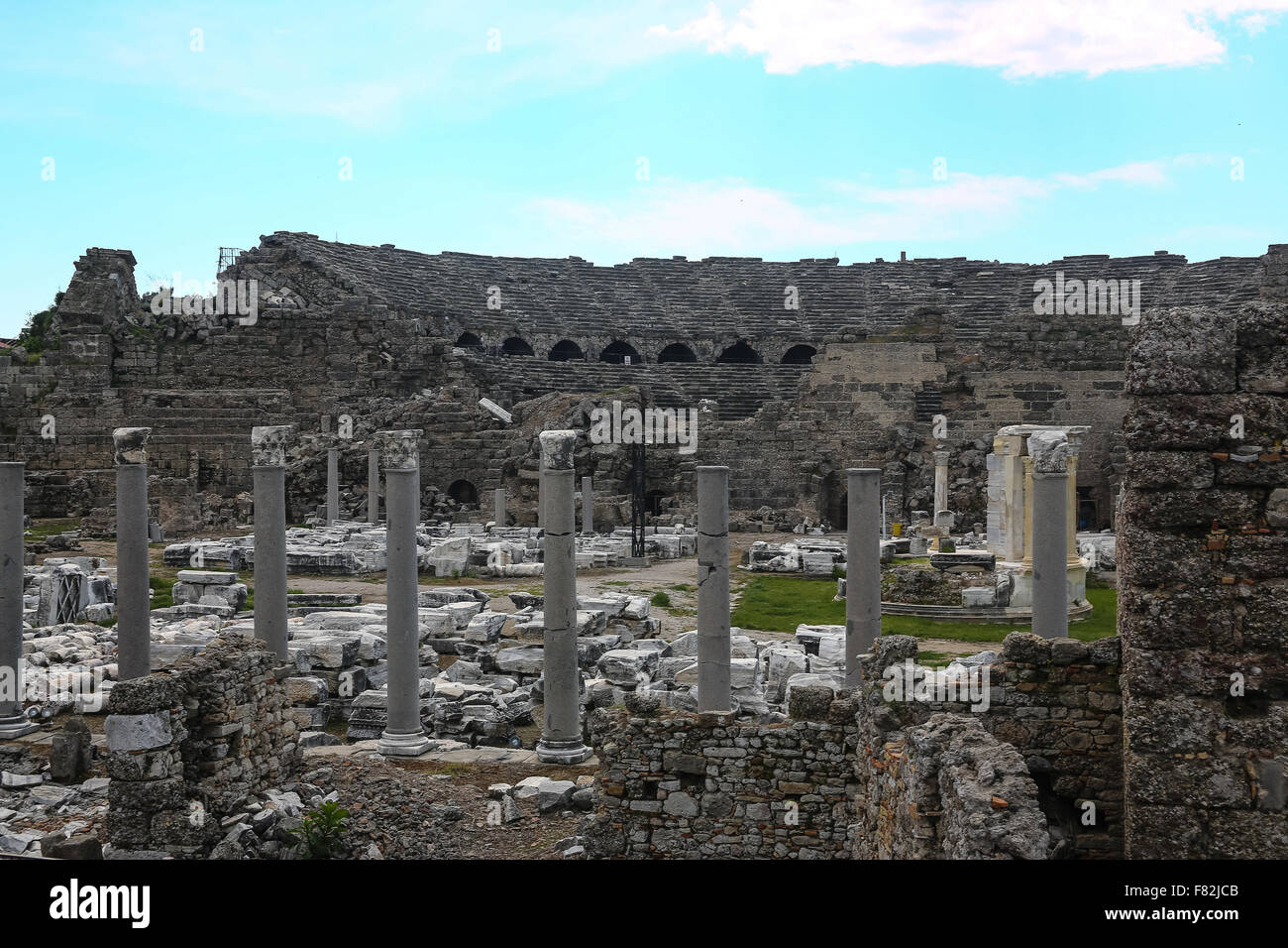 Ancient Side ruins in Turkey Kemer Antalya Stock Photo - Alamy